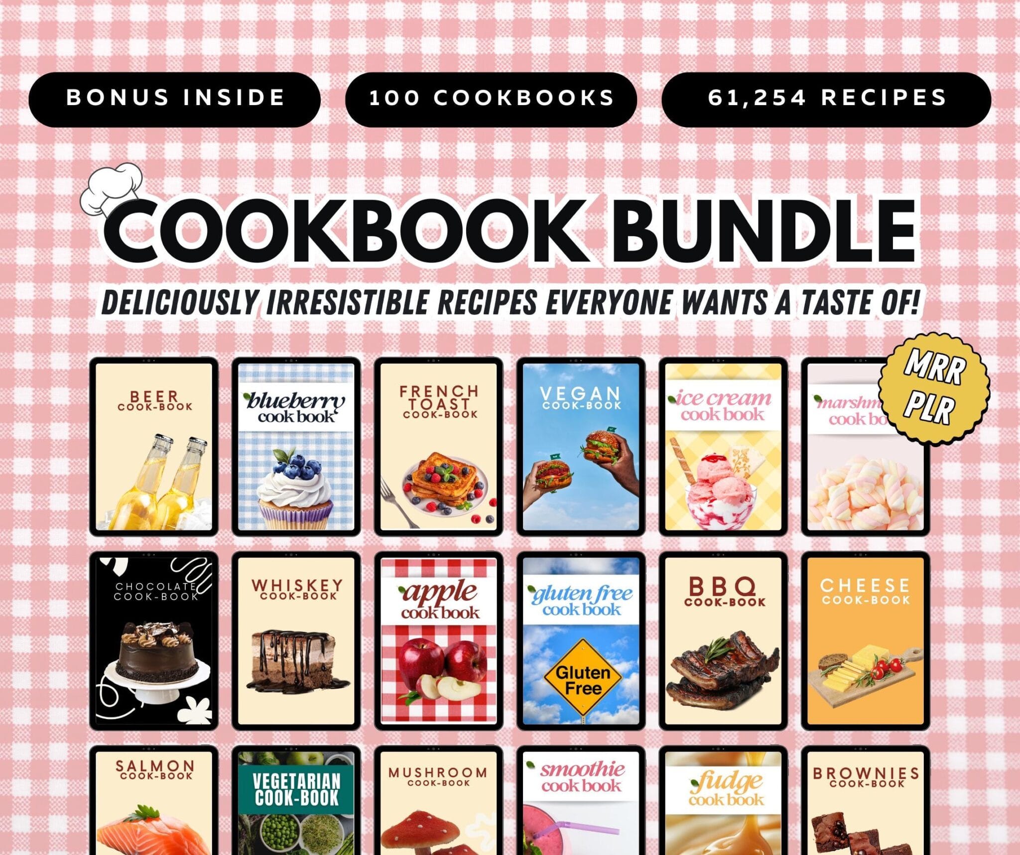 100+ PLR Cookbooks Bundle: Digital Recipe Books with MRR | PLR Creative