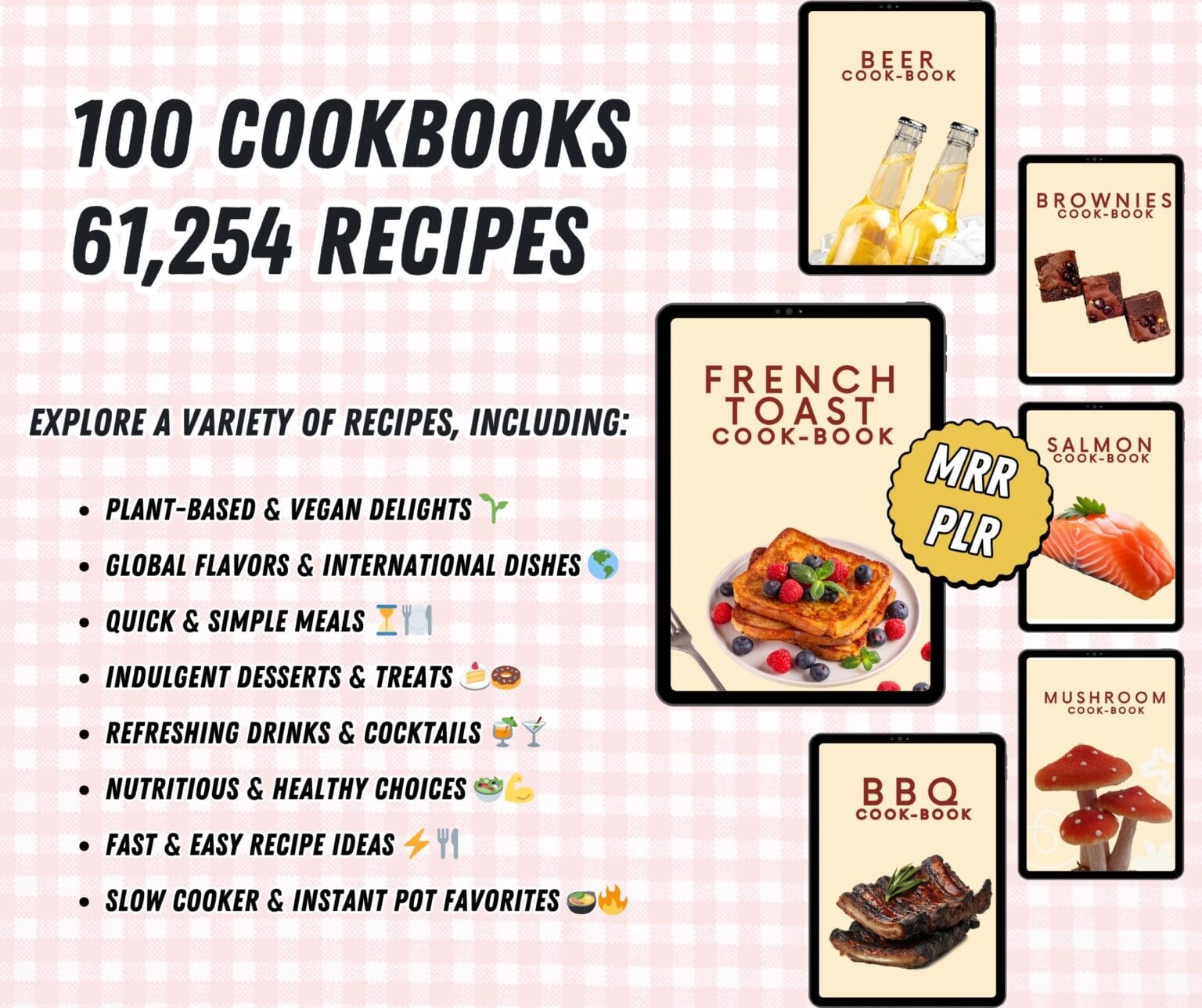100+ PLR Cookbooks Bundle: Digital Recipe Books with MRR | PLR Creative